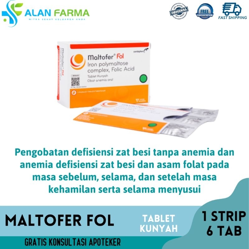 Jual Maltofer Fol Strip isi 6 Tablet | Maltofer Folat Tablet Kunyah ...