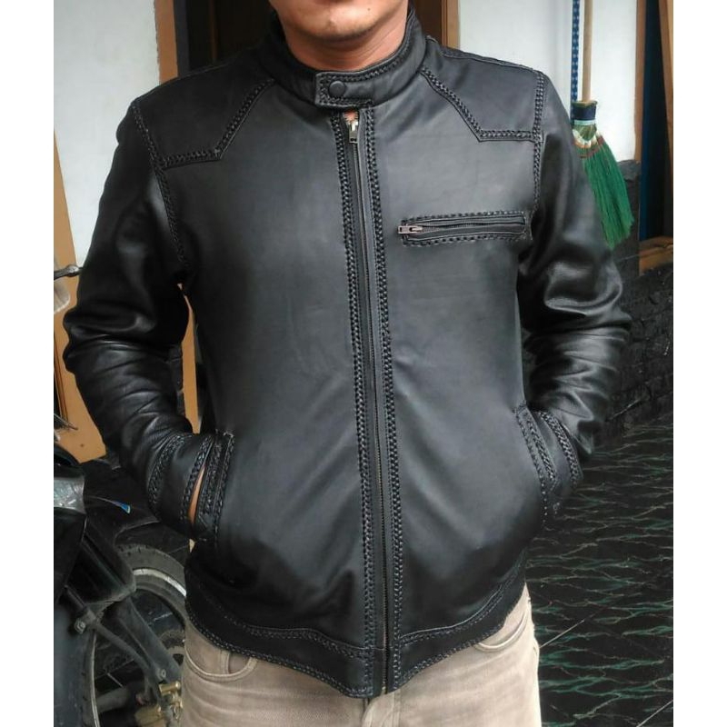Jual Jaket kulit domba Asli model sulam (100% kulit domba asli ...