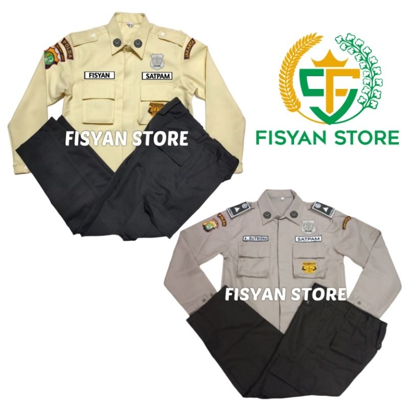 Jual Seragam PDL Security Krem | Seragam PDL Satpam Coklat | Shopee Indonesia