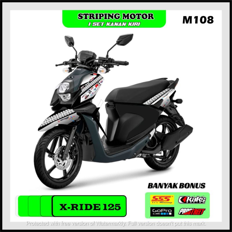 Jual STIKER Stripping motor X-RIDE 125 ,1set + bonus sponsor ,Sticker ...