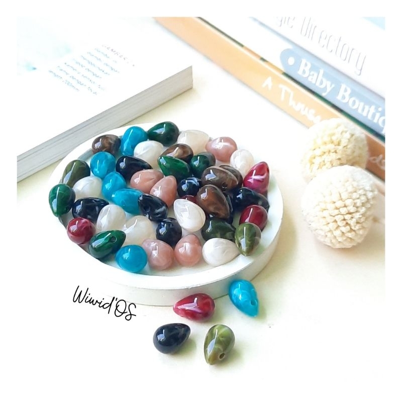 Jual (16 biji) MANIK MARMER TETES 8x12 mm | Shopee Indonesia