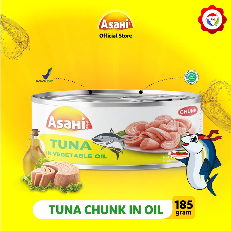 Jual AsaHi Tuna Chunk in Oil 185 gr - TUNA UTUH BUKAN DI CINCANG ...