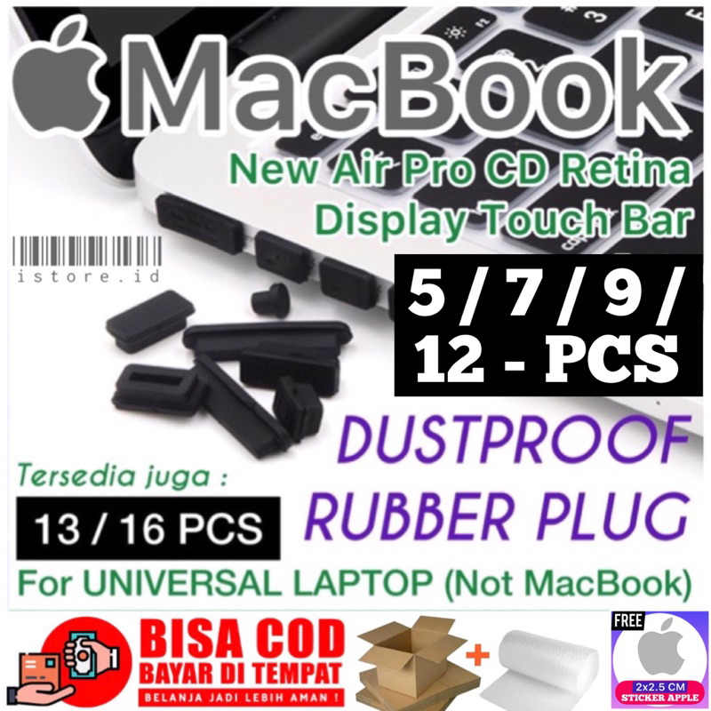 Jual KARET PENUTUP PORT MACBOOK ANTI DEBU AIR & UNIVERSAL LAPTOP DUST ...