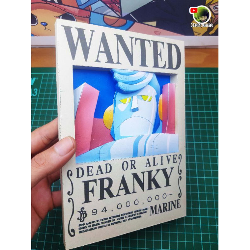 Jual FRANKY One Piece Poster Bounty Hunter Wanted Papercraft DIY ...
