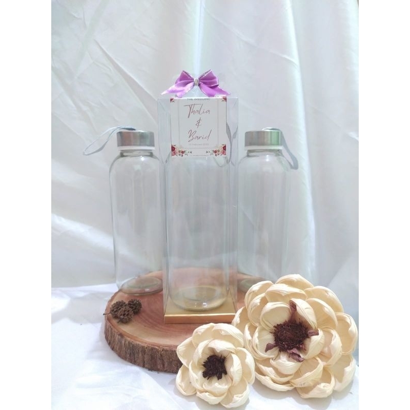 Jual botol kaca doff 420ml souvenir kemas / botol kaca bening souvenir ...