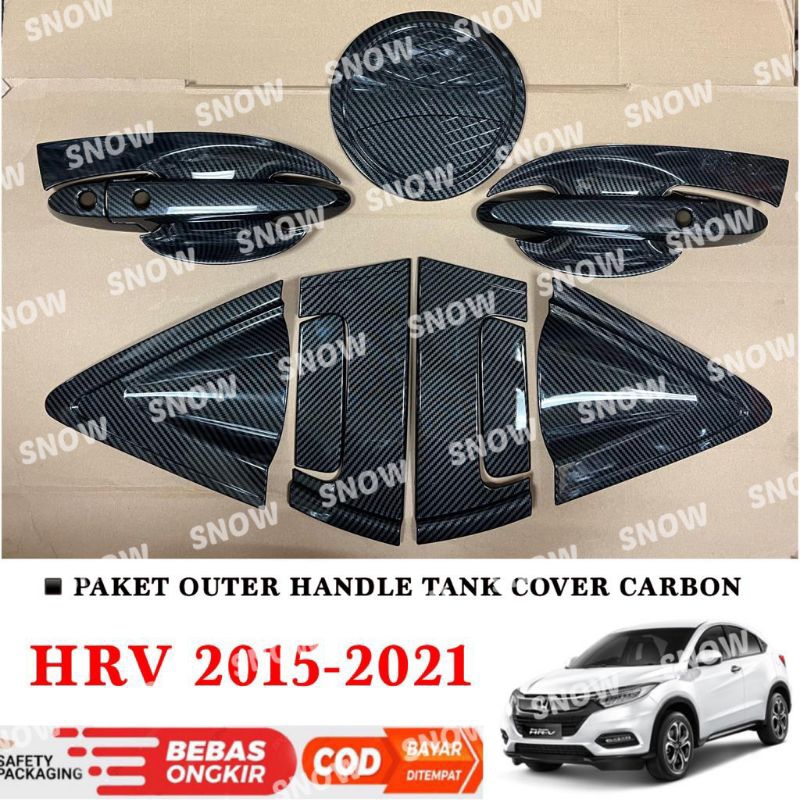 Jual Paket Outer Handle Tank Cover Honda Hrv 2016 2018 2020 2021 Carbon ...
