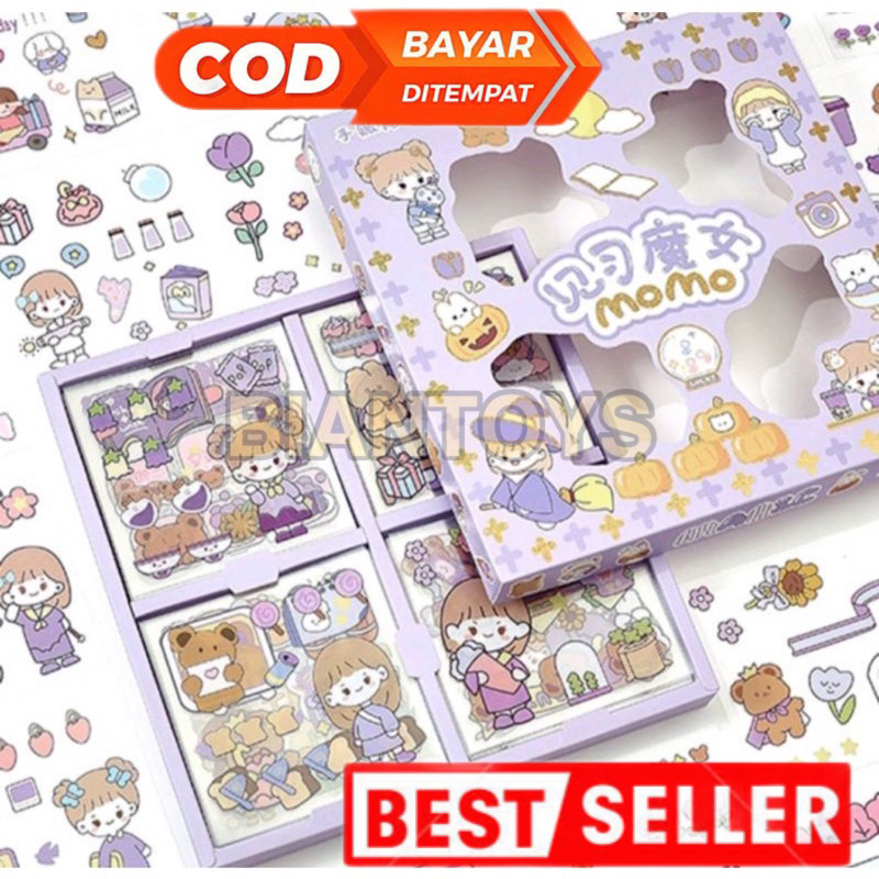 Jual ISI 100 STIKER MEMO UNGU GAMBAR KARTUN KOREA ANTI AIR | Shopee ...