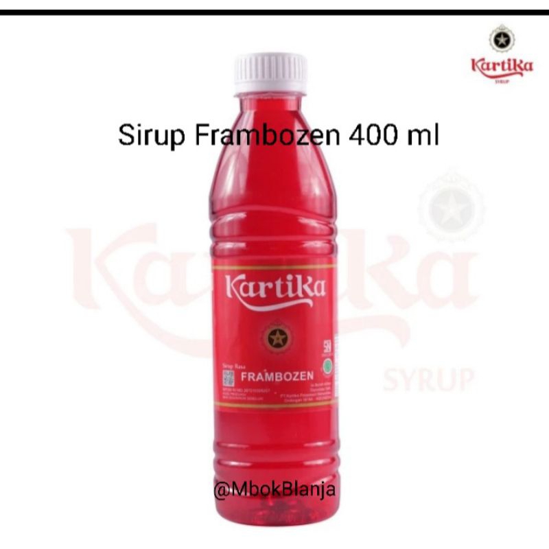 Jual sirup syrup Kartika rasa frambozen kemasan botol plastik PET 400 ...