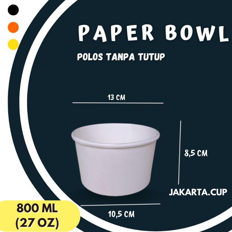 Jual Paper Bowl Rice ( per 50 pcs ) Bowl Mangkuk Mangkok Kertas Polos 8 ...