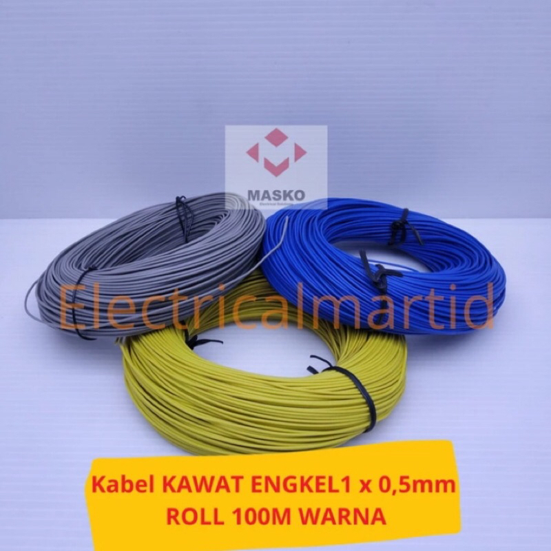 Jual Kabel Engkel 1x0,5mm ROLL 100 Meter 0.5mm / 0.6mm Kawat Tembaga ...