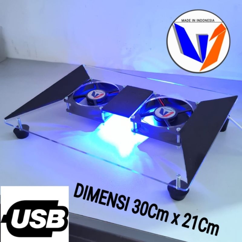 Jual Cooling pad laptop SILENT pendingin laptop 2 kipas 8cm USB / Kipas ...