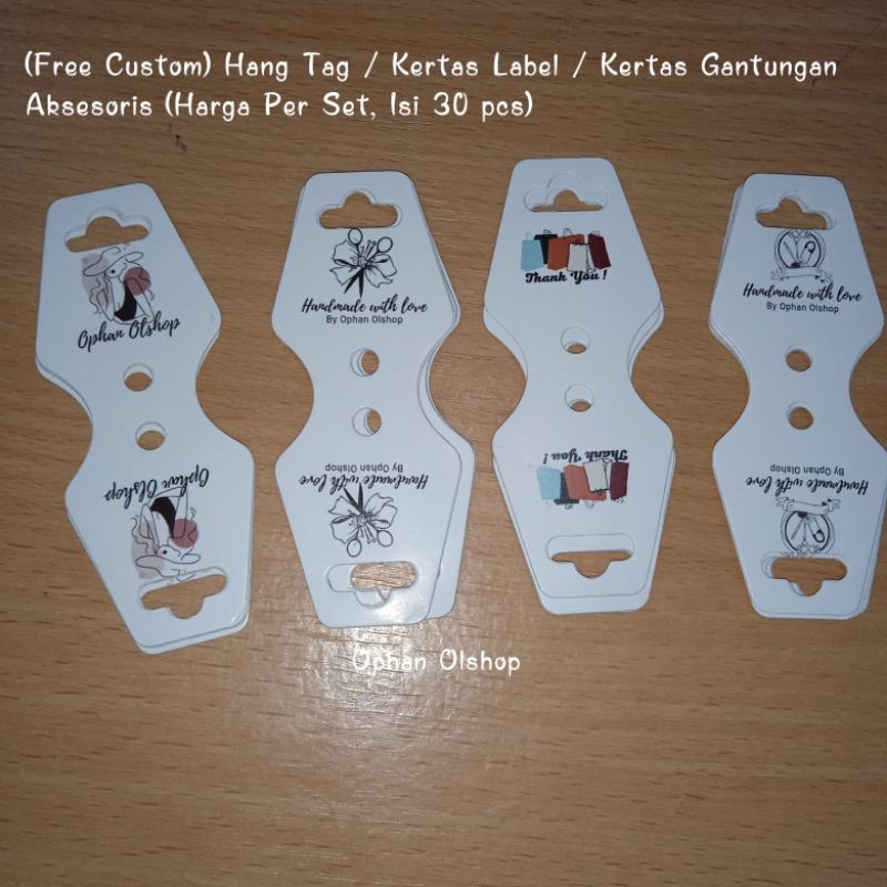 Jual (Free Custom) HangTag / Kertas Label / Kertas Gantungan Aksesoris ...
