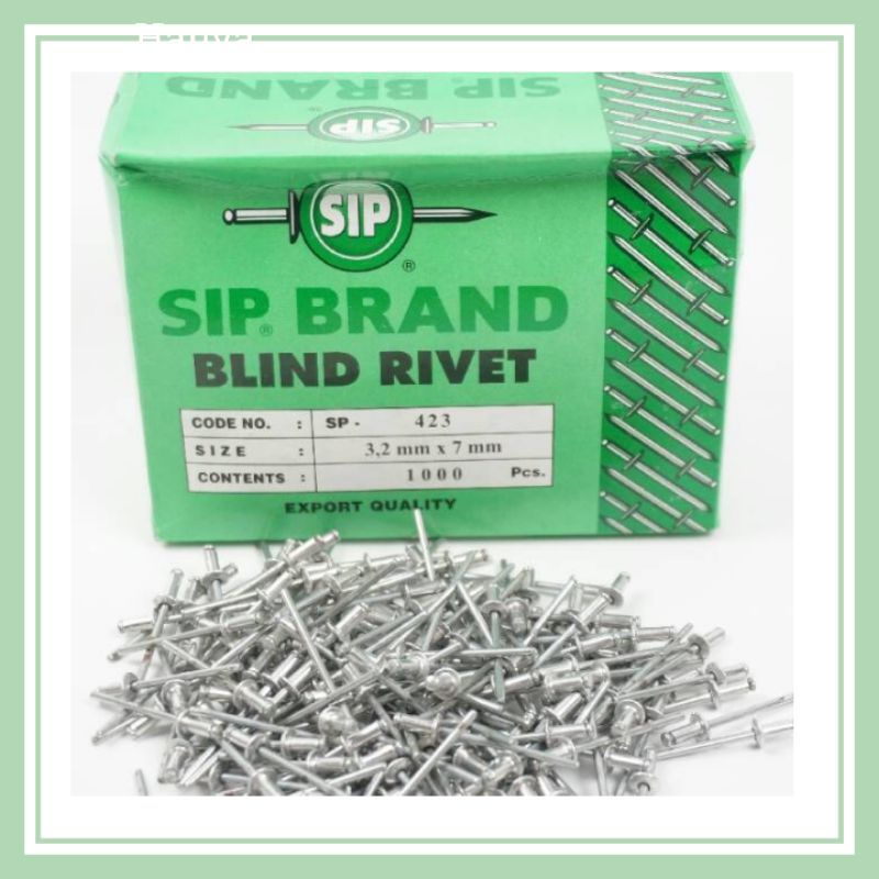 Jual Paku Rivet SIP 423 ukuran 3,2x7mm / Blind Rivet Aluminium Dus ...
