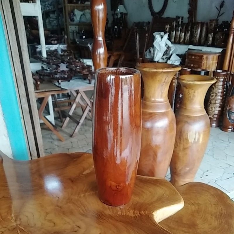 Jual fas pot bunga dari kayu jati (tanpa motif cukit) | Shopee Indonesia