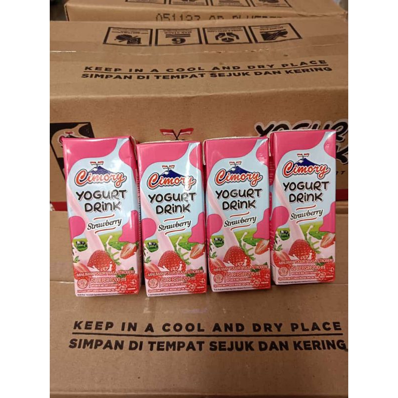 Jual Cimory Yogurt Drink 200ml 1 dus isi 24 Strawberry | Shopee Indonesia