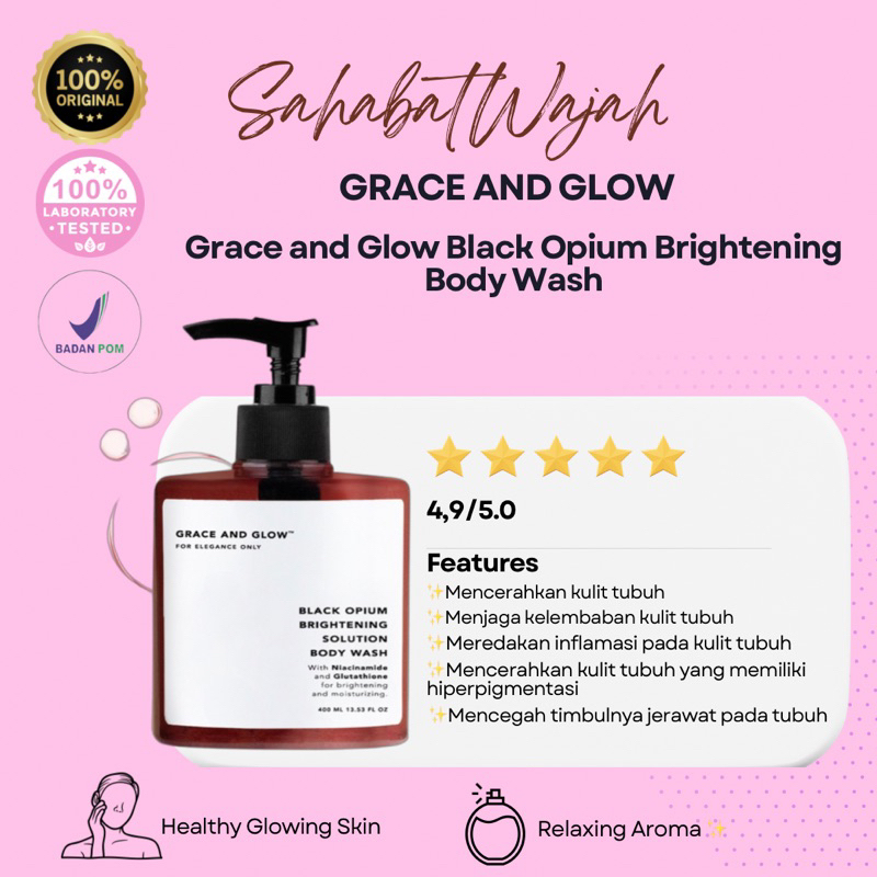 Jual SABUN MANDI GRACE AND GLOW BLACK OPIUM BRIGHTENING SOLUTION BODY ...