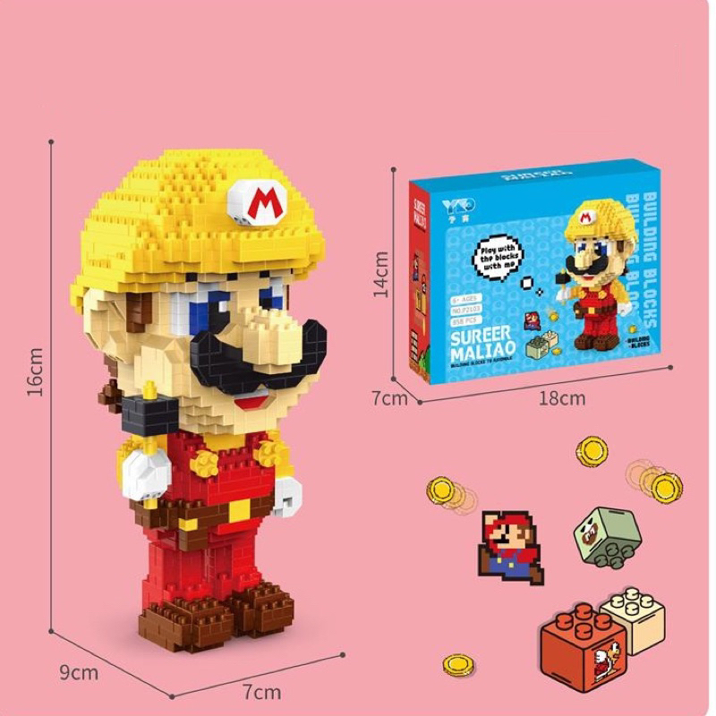 Jual mario bross micro blocks pajangan Mario | Shopee Indonesia