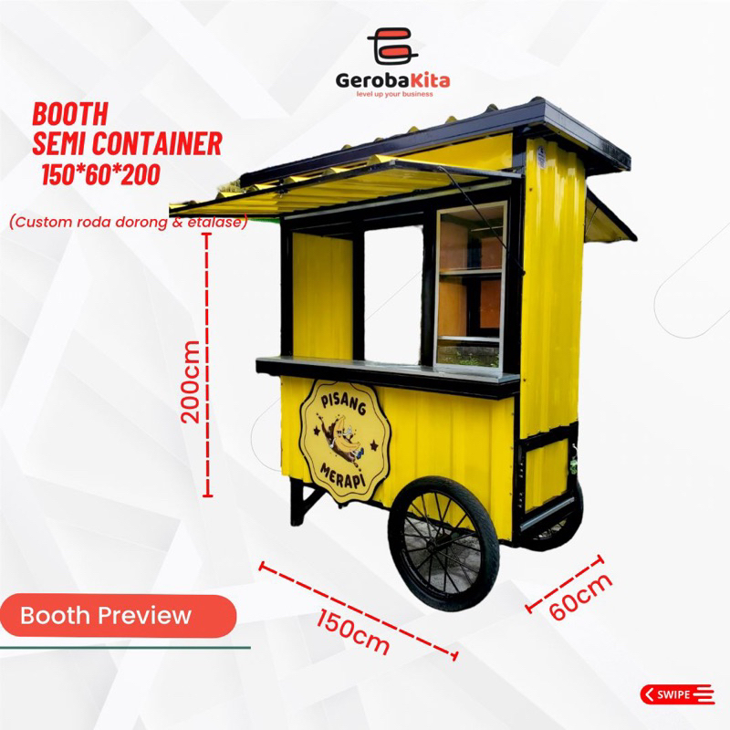 Jual Booth Semi Container Dorong/ Gerobak Dorong/ Booth Dorong | Shopee ...