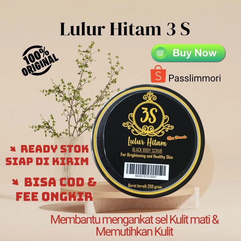 Jual LULUR HITAM 3S LULUR PEMUTIH BADAN BPOM | Shopee Indonesia