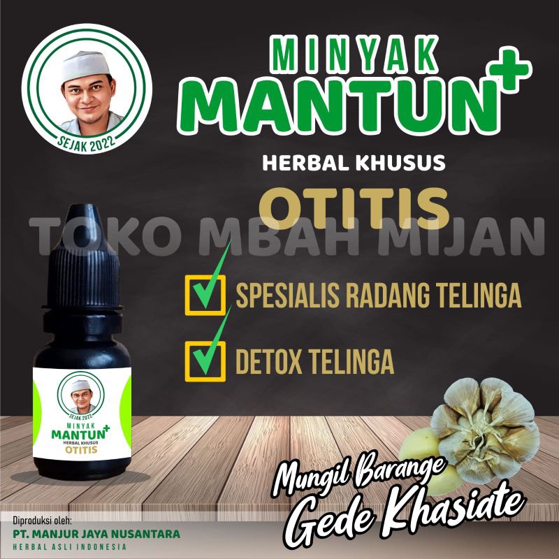 Jual Minyak Herbal Mantun Untuk Radang Telinga / Congek Asli 100 % ...
