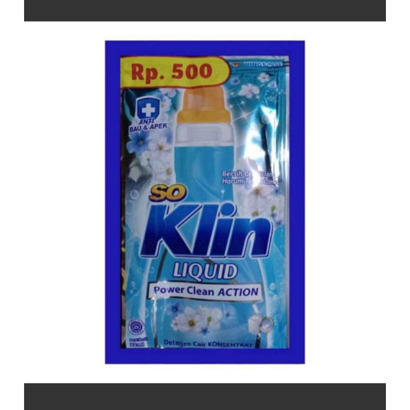 Jual SO KLIN LIQUID DETERGEN CAIR BLUE 22 ML | Shopee Indonesia