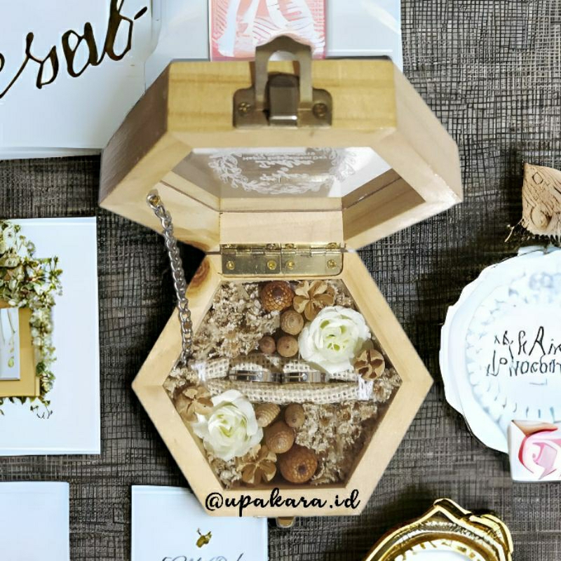 Jual Kotak Cincin Rustik / Ring Box / Ring Bearer Lamaran/ Kotak Mahar ...