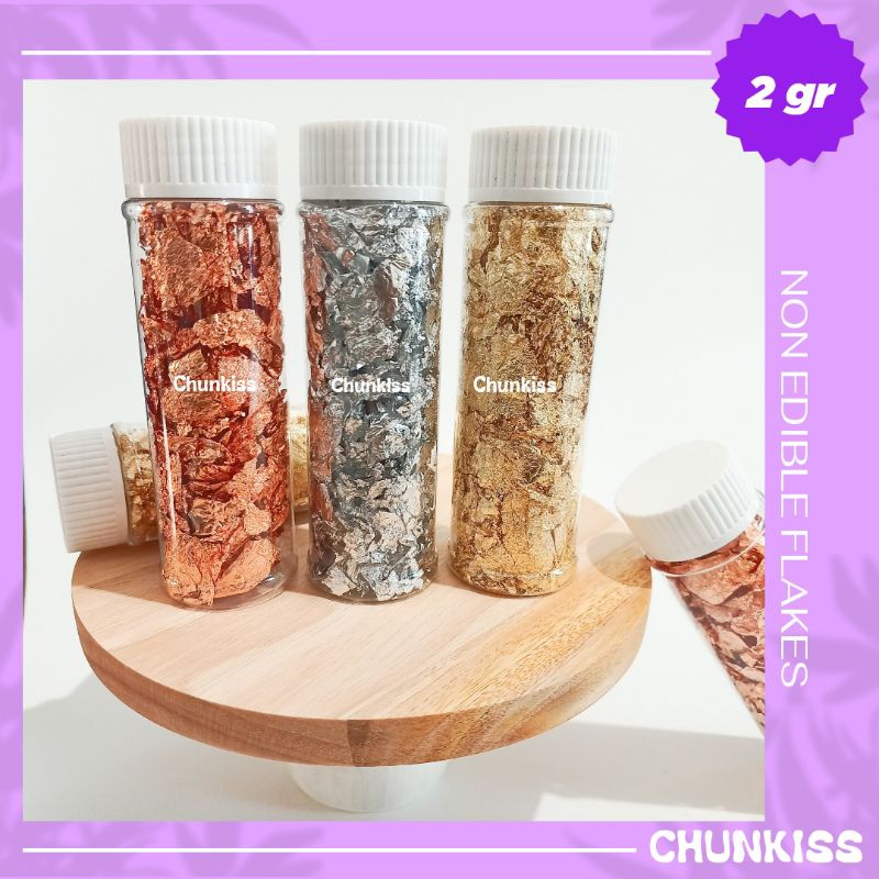Jual BAHAN HIAS KUE - FLAKES EDIBLE DAN NON EDIBLE - GOLD, SILVER, ROSE ...