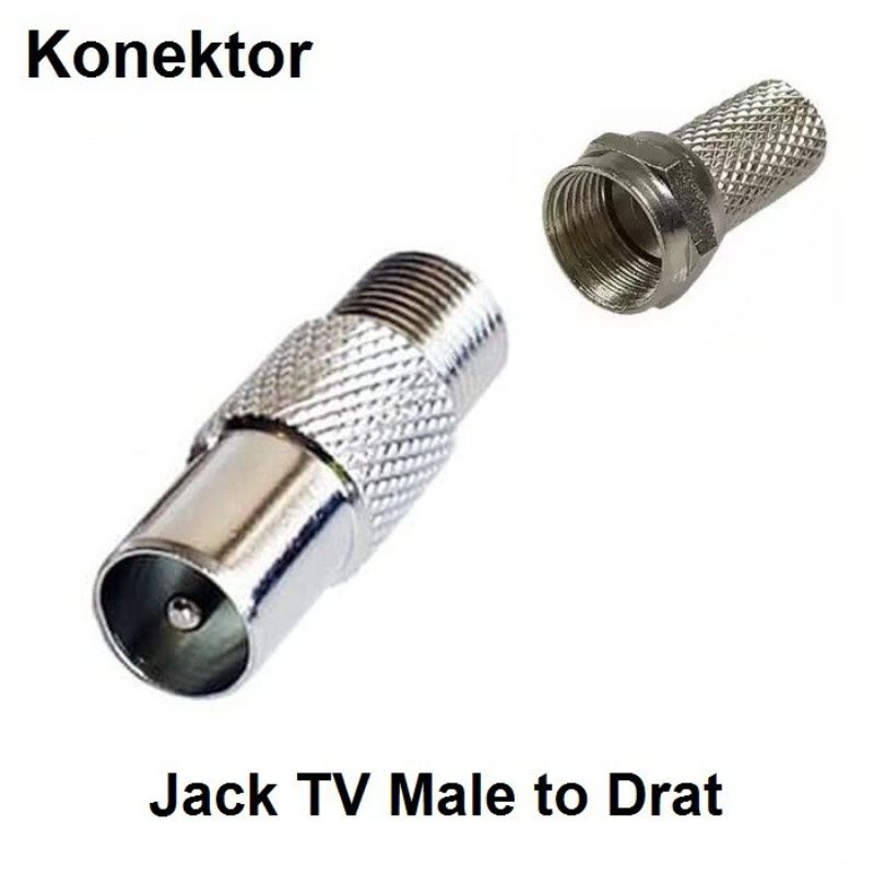 Jual Jack Antena TV Drat F Besi Lurus plus konektor | Shopee Indonesia