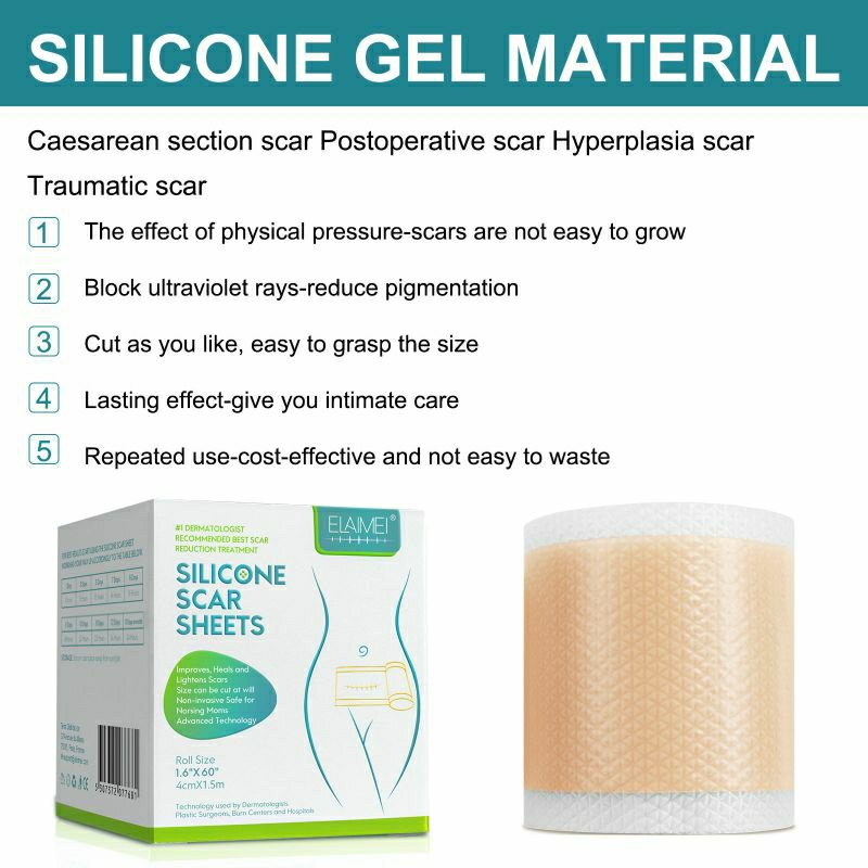 Jual Silicone Scar Sheet 4cm x 1.5m Plester Silikon penghilang bekas ...