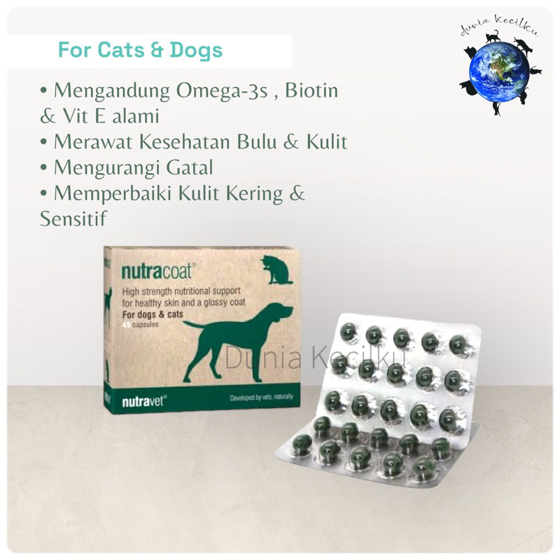 Jual Nutracoat Vitamin Kulit & Bulu Anjing Kucing / Anti Rontok / Anti ...