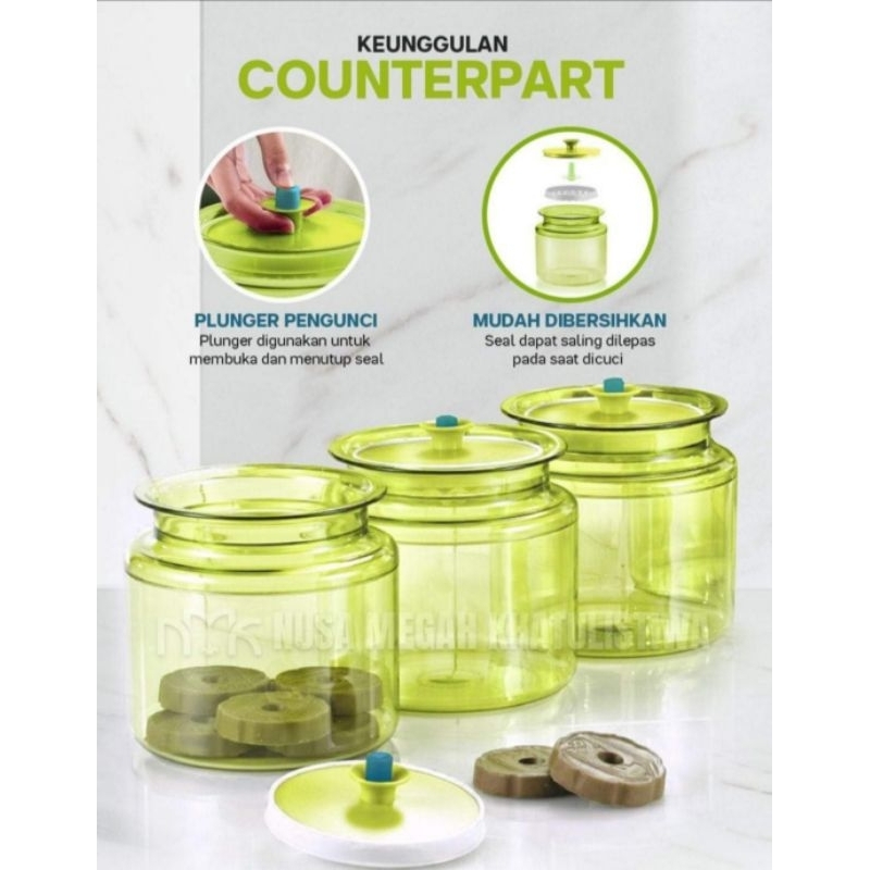 Jual counterpart hijau promo toples tupperware 900 ml | Shopee Indonesia