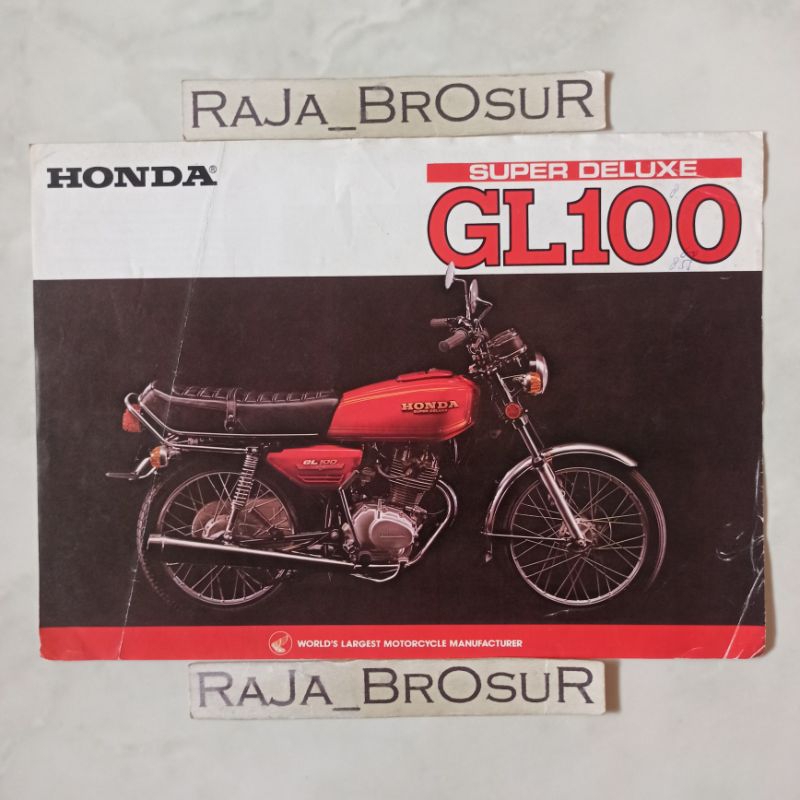 Jual Poster brosur katalog flyer jadul lawas Honda GL 100 GL100 ...