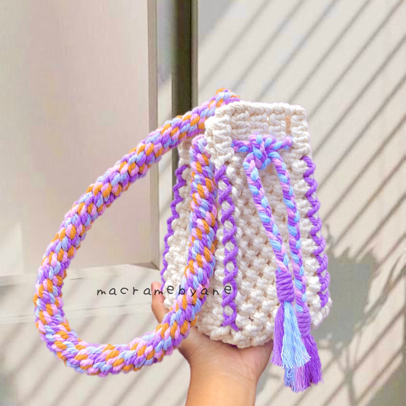 Jual macrame bag / tas macrame / tas wanita / tas / macrame bucket bag ...