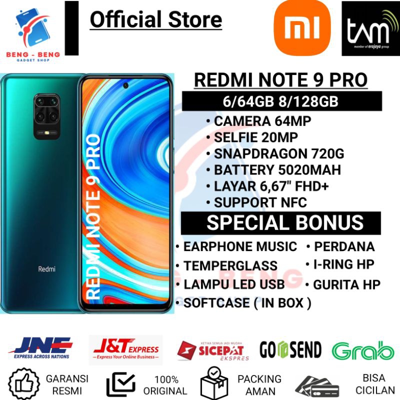 Jual XIAOMI REDMI NOTE 9 PRO RAM 8/128GB 6/64GB GARANSI RESMI TAM ...