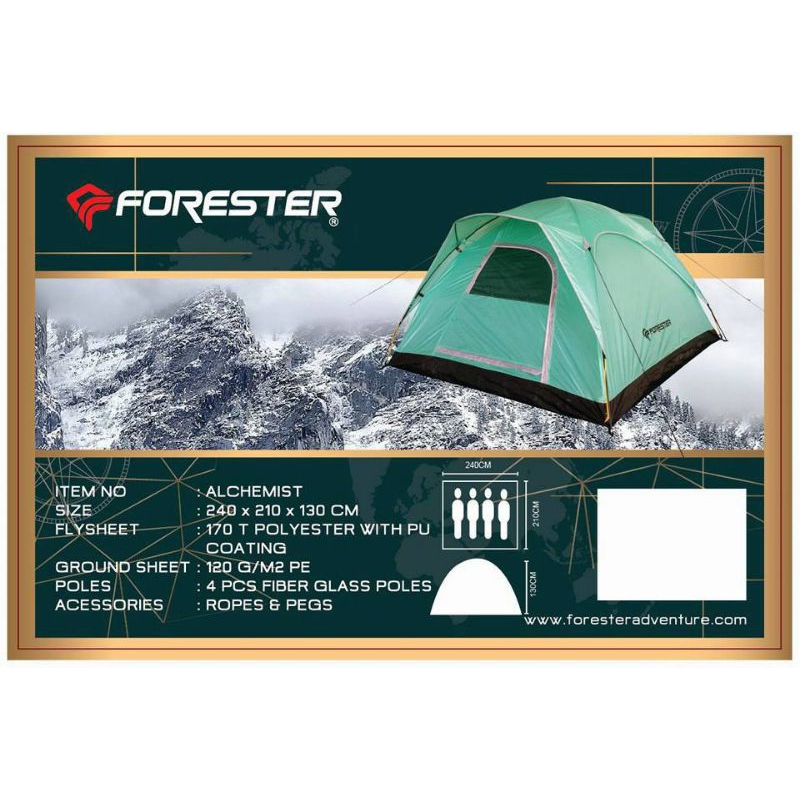 Jual Tenda Camping Outdoor Tenda Forester ALCHEMIST TDF 005 4 orang | Shopee Indonesia