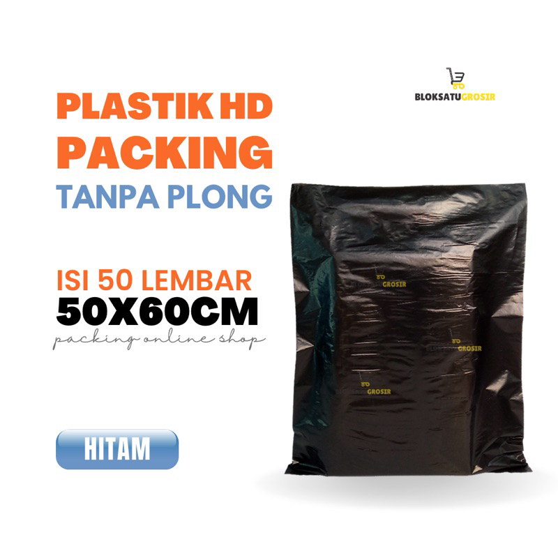 Jual Plastik Kemasan Packing Hitam Uk. 50x60 (isi 50 lembar) Plastik ...