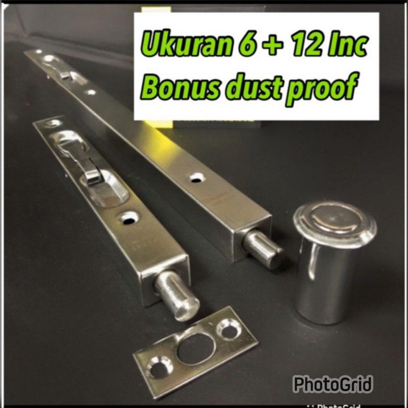 Jual Paket Murah Flush Bolt 6 inc + 12 inc + flush bolt penutup lubang ...