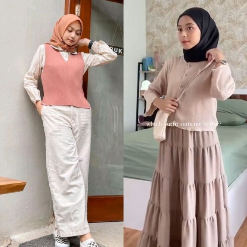 Jual vest dan cardi crop | Shopee Indonesia
