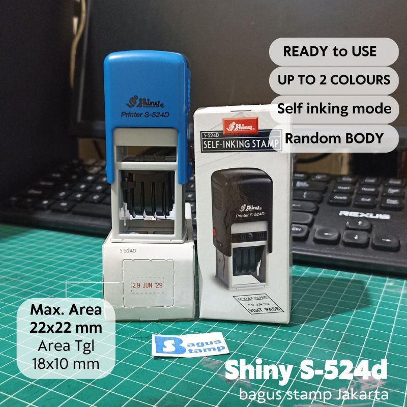 Jual Stempel Shiny Kotak Tanggal S524D S530D S542D S-524D S-530D S-542D Otomatis Self Ink Custom ...