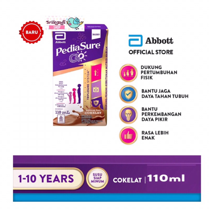 Jual PEDIASURE GO UHT COKELAT VANILA CAIR SIAP MINUM 110 ml TANPA MIN PEMBELIAN [PT5] | Shopee ...