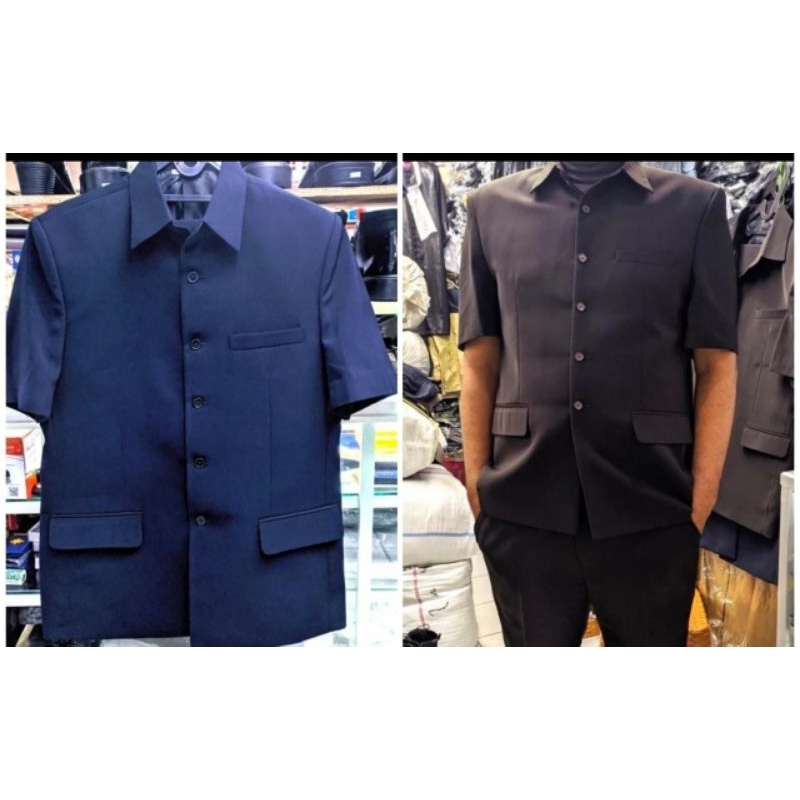 Jual seragam setelan jas coklat navy lurah PNS pdh baju safari PSH guru ...