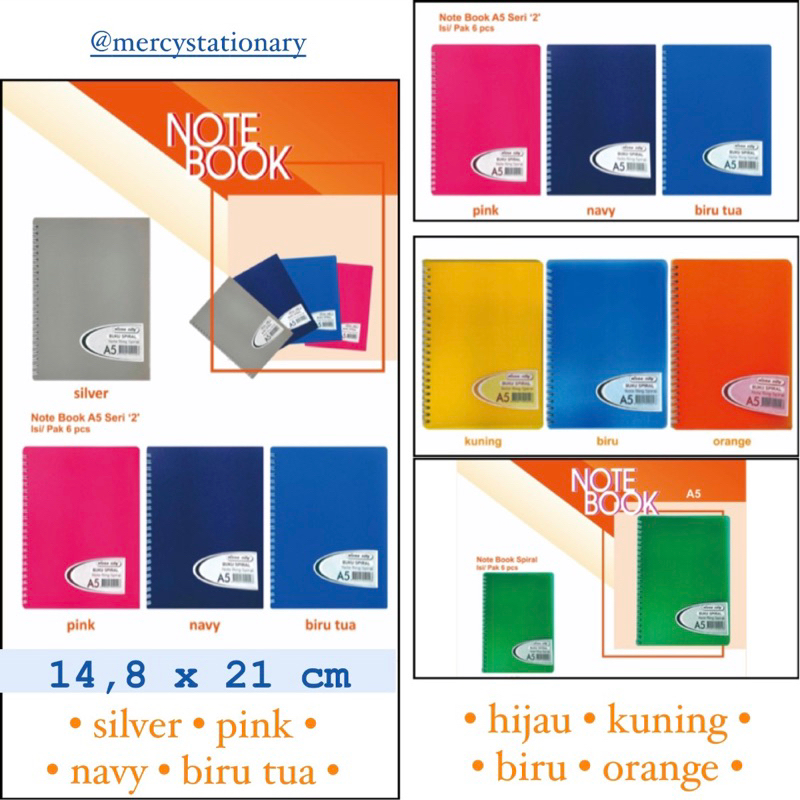 Jual Notebook Ring Spiral A5 Buku Catatan Buku Tulis A5 | Shopee Indonesia