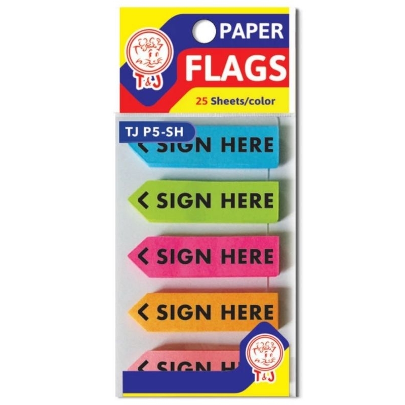 Jual Paper Flags Sign Here 5 Colour | Shopee Indonesia