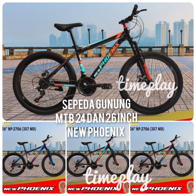 Jual New PHOENIX Sepeda Gunung MTB 2706 size 24 dan 26 inch | Shopee ...
