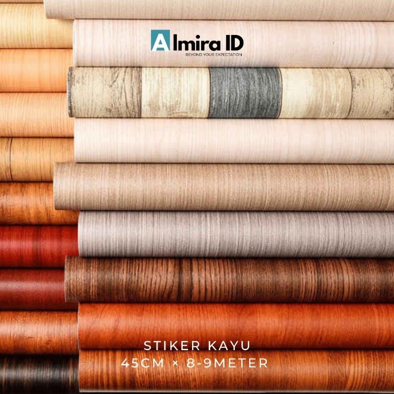 Jual (COD) Wallpaper Kayu & marmer Sticker Meja Lemari Partisi Rak Buku ...