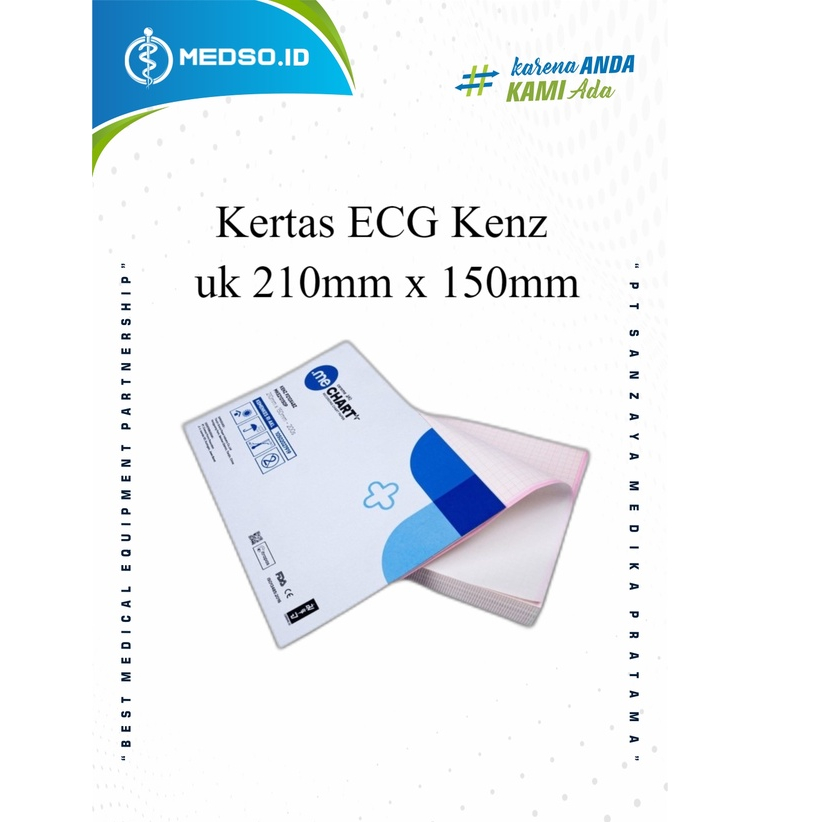 Jual KERTAS ECG/EKG KENZ SUZUKEN ME CHART UNTUK CARDIO UK 210MM X 150MM ...