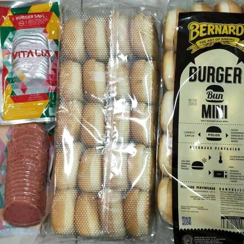 Jual Paket Hemat A Bernardi Roti Burger Mini Wijen + Vitalia Burger isi ...