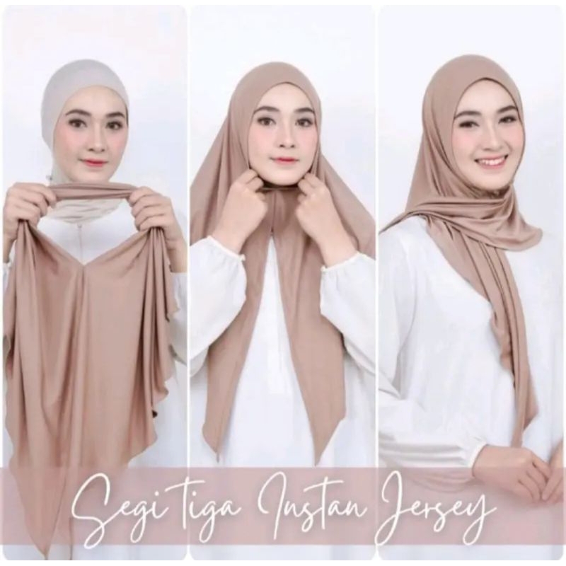 Jual Jilbab Segitiga Instant Jersey/ Hijab Segitiga Instant Jersey ...