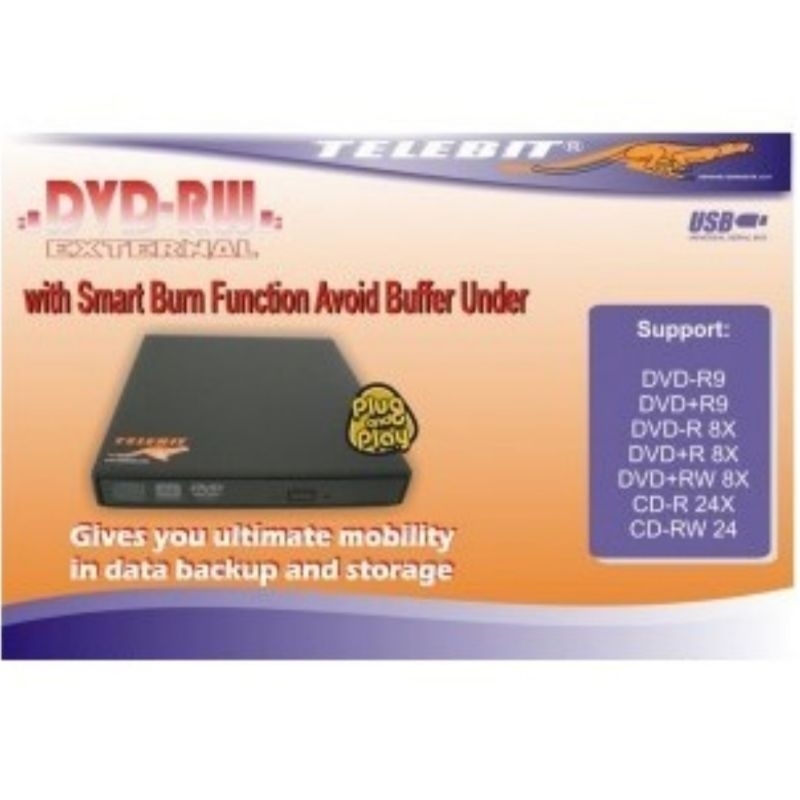 Jual Telebit DVD RW External slim USB praktis second original murah ...