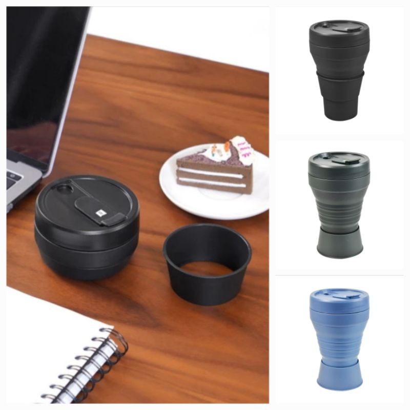 Jual Ataru Mug Folding Cup 450 ML Gelas Kopi Lipat Silikon Original ...
